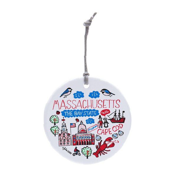 JULIA GASH MASSACHUSETTS CIRCLE ORNAMENT| UMass Store