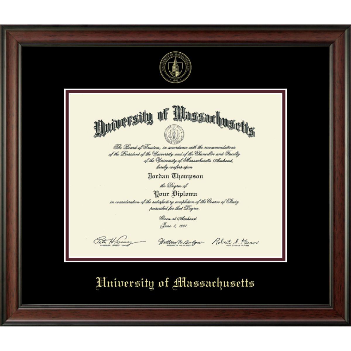 STUDIO EDITION EMBOSSED DIPLOMA FRAME WITH SPIRE SEAL | UMass Store