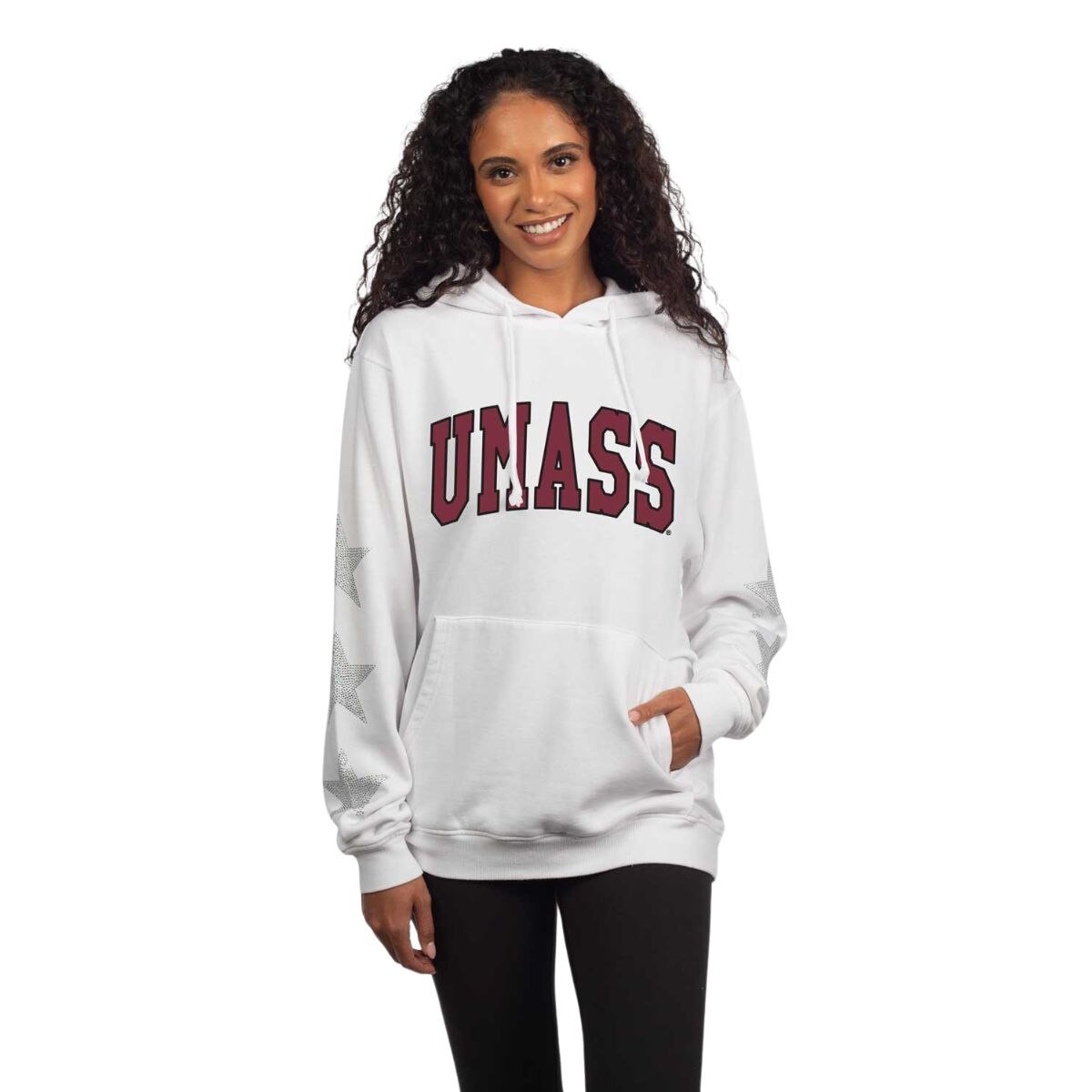 WMN EVERYBODY HOODIE W/ RHINESTONE STARS - WHITE | UMass Store